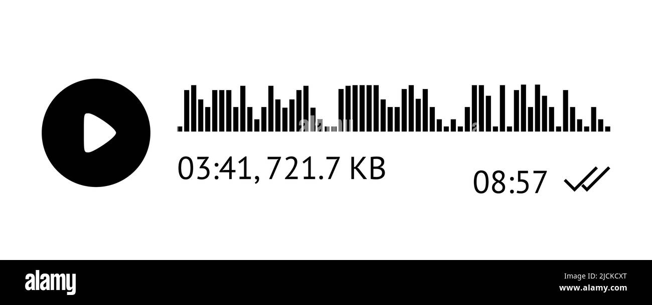 Recording of audio message template. UI element of audio record for ...