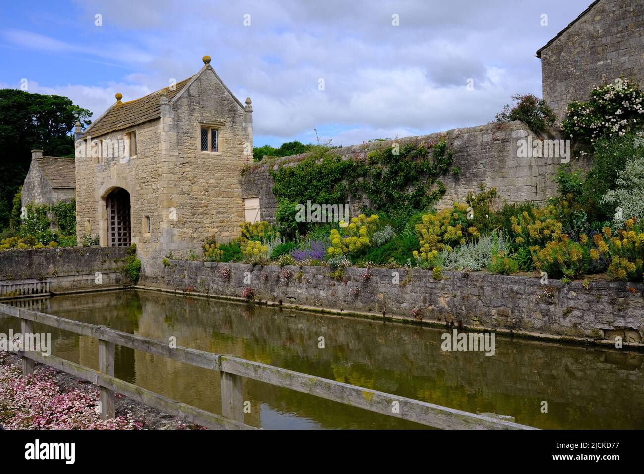 Markenfield Hall, Ripon, Gate house and moat, North Yorkshire Stock ...