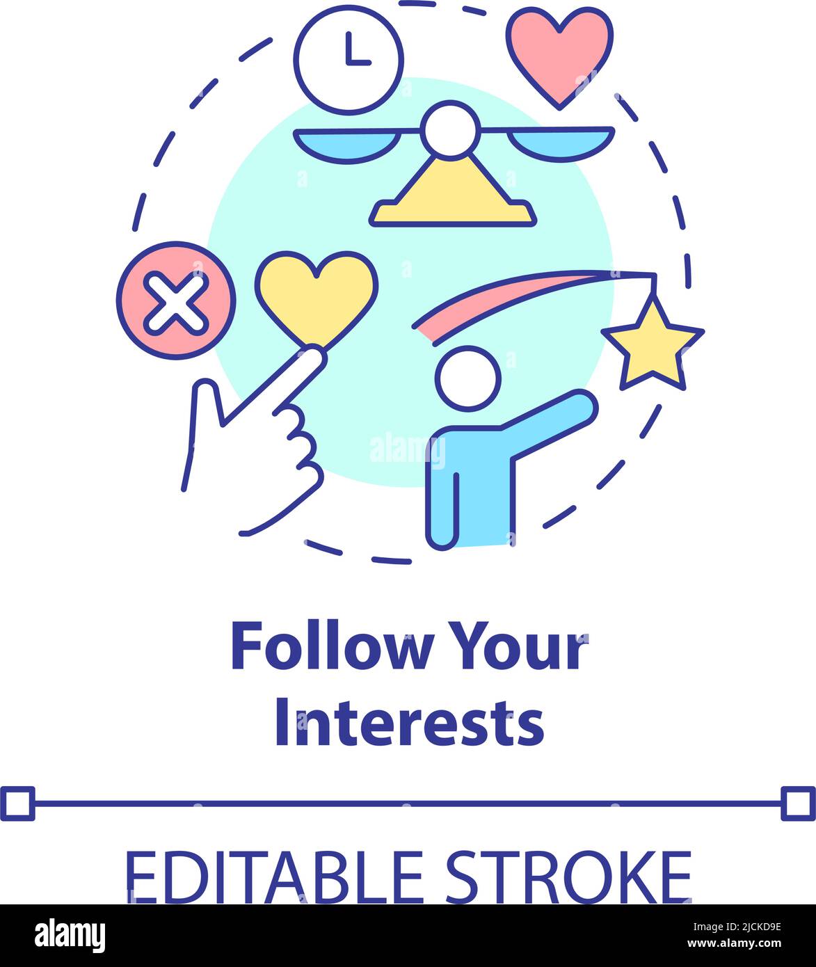 Follow your interests concept icon Stock Vector Image & Art - Alamy