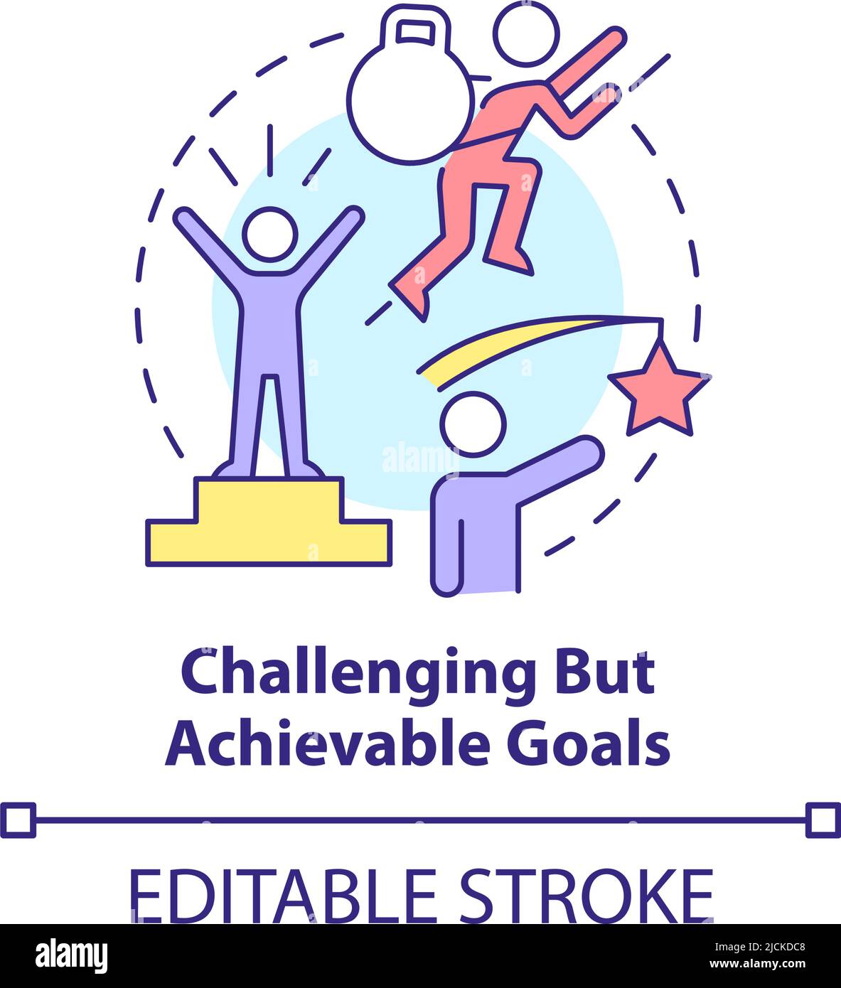 Challenging but achievable goals concept icon Stock Vector Image & Art ...