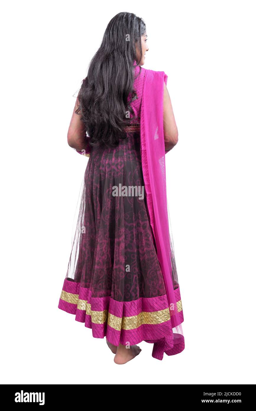 Young indian woman sari rear view Cut Out Stock Images & Pictures - Alamy