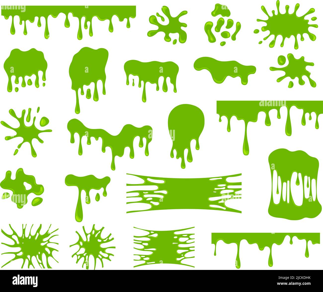 Slime drops. Dripping sticky texture, cartoon mucus splash and drop ...