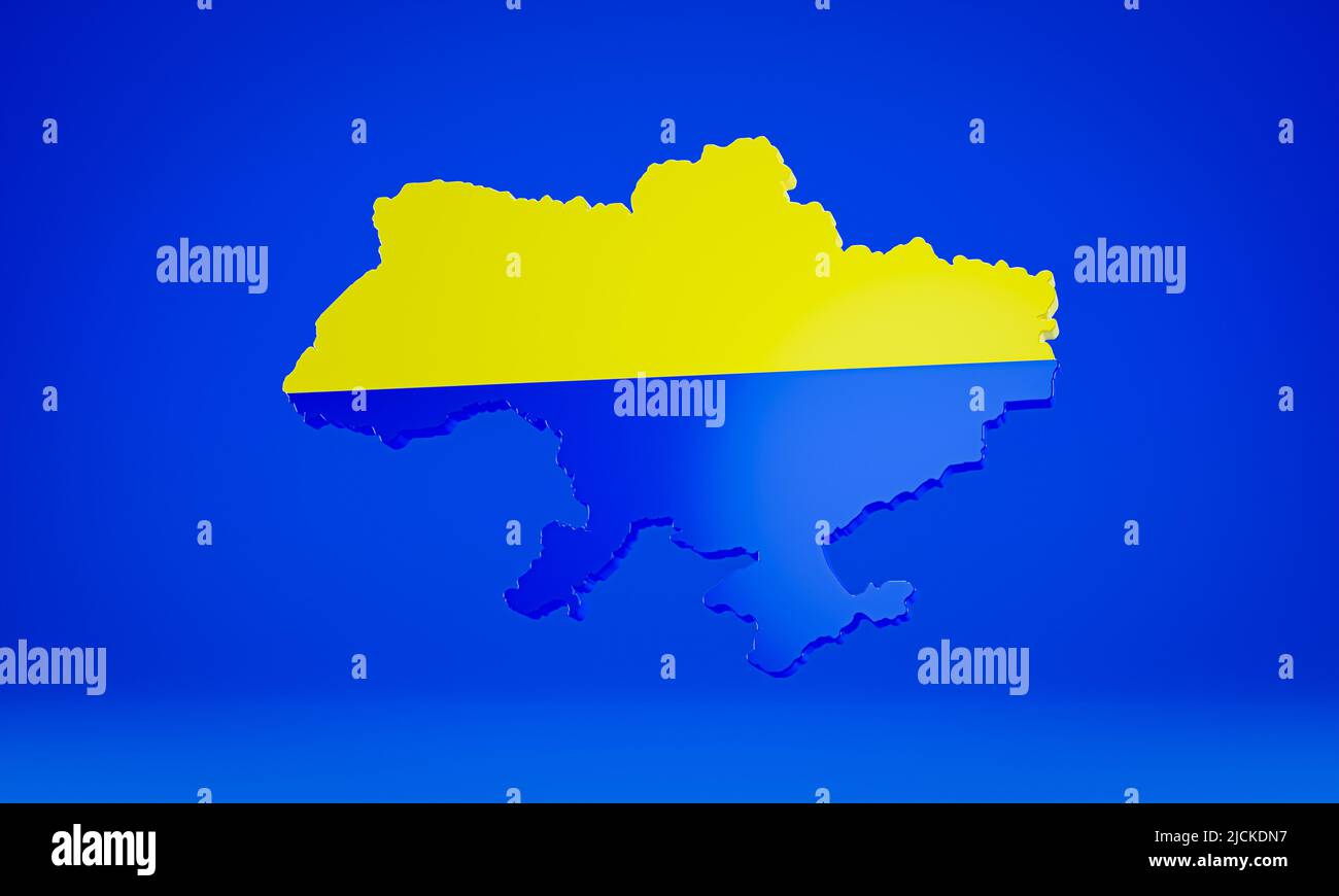 Ukraine 3d map in blue background, 3d render Stock Photo - Alamy