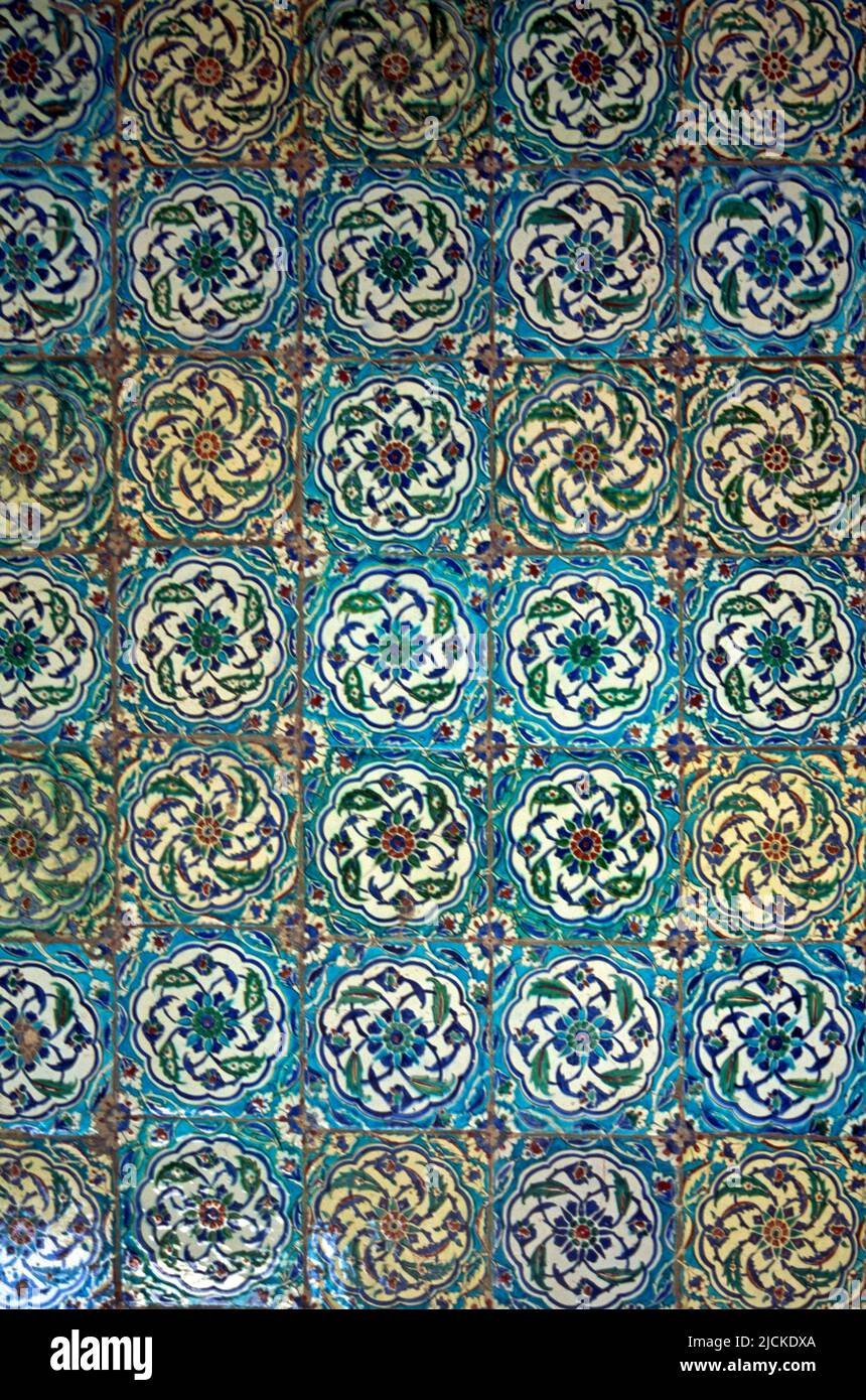 Istanbul Turkey Topkapi Palace Iznik Tiles with Cobalt Blue Design ...