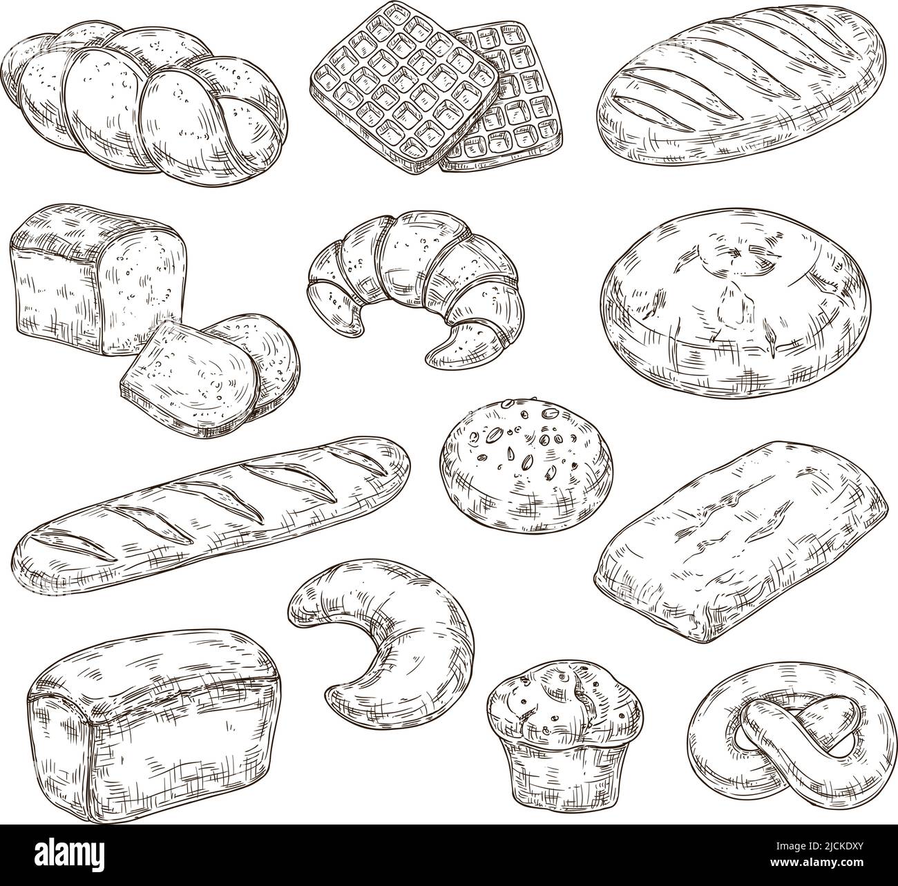 Fresh baked pastries Stock Vector Images - Alamy
