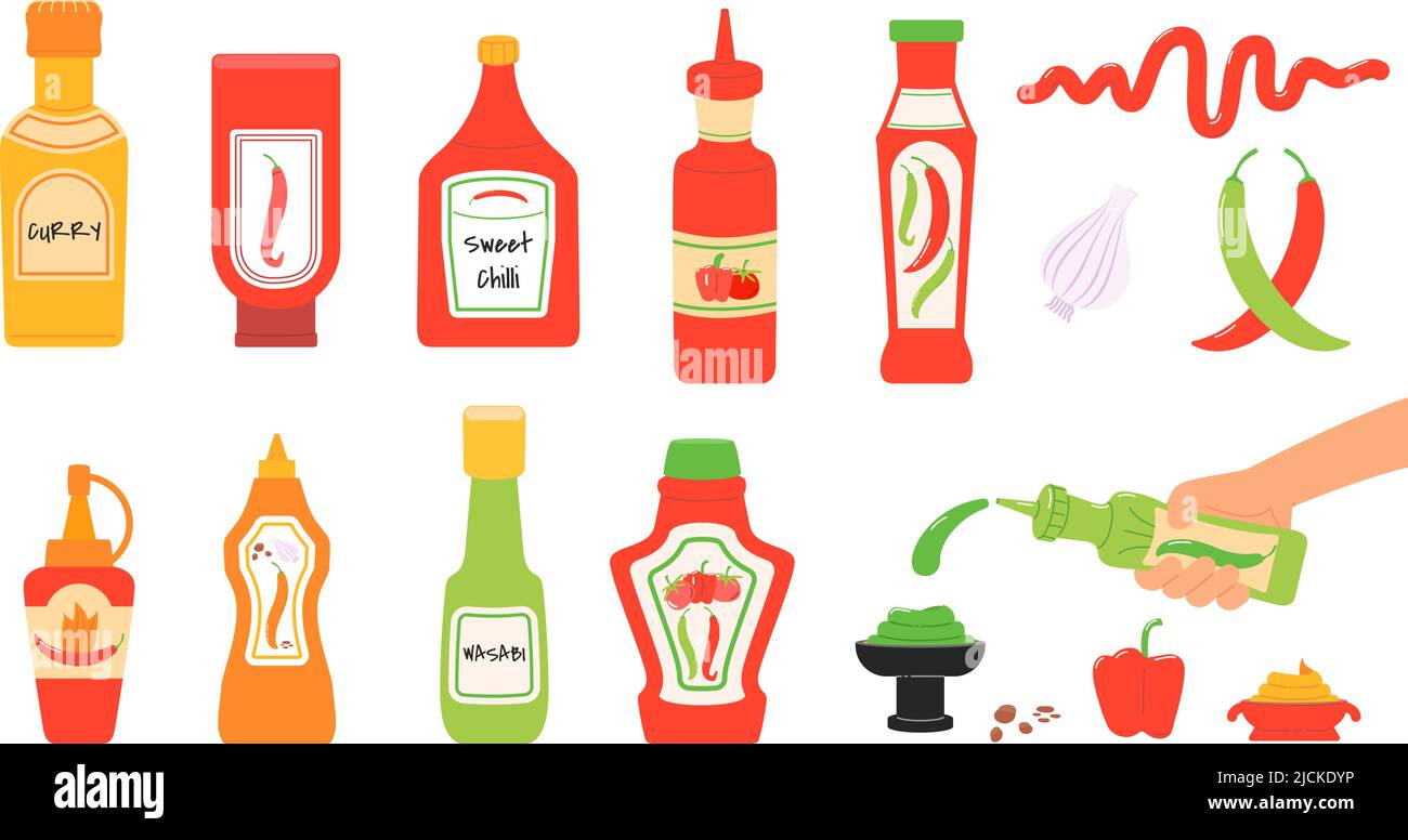 Cartoon sauce bottles Stock Vector Images - Alamy
