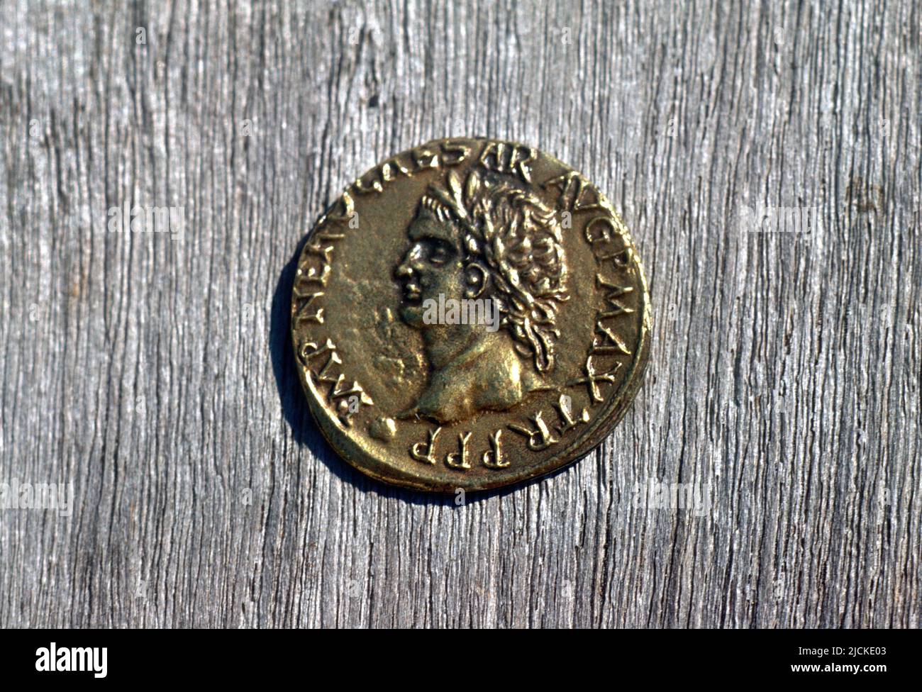 Roman Coin with Head of Roman Emperor Stock Photo - Alamy