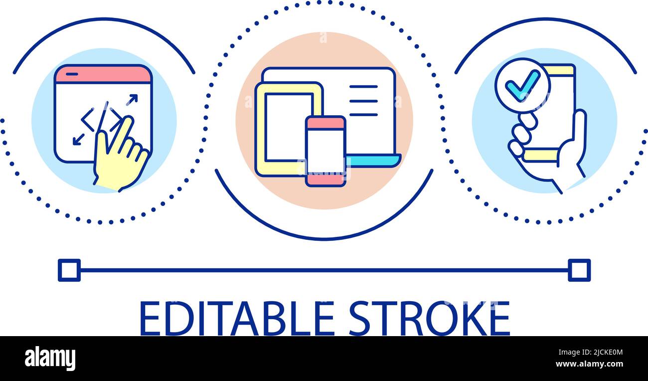 Mobile version of website loop concept icon Stock Vector Image & Art - Alamy