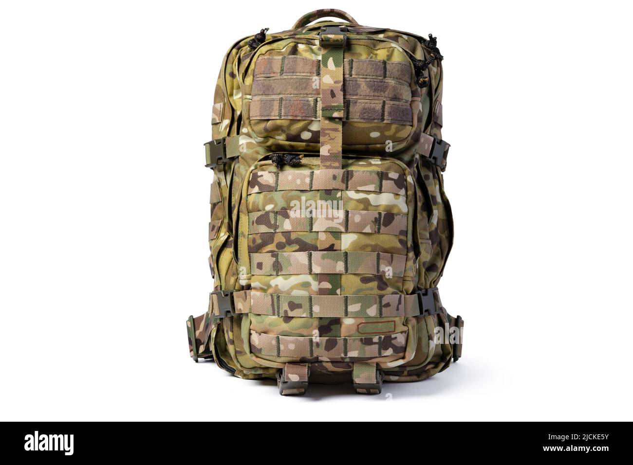 Military backpack isolated on a white background Stock Photo - Alamy