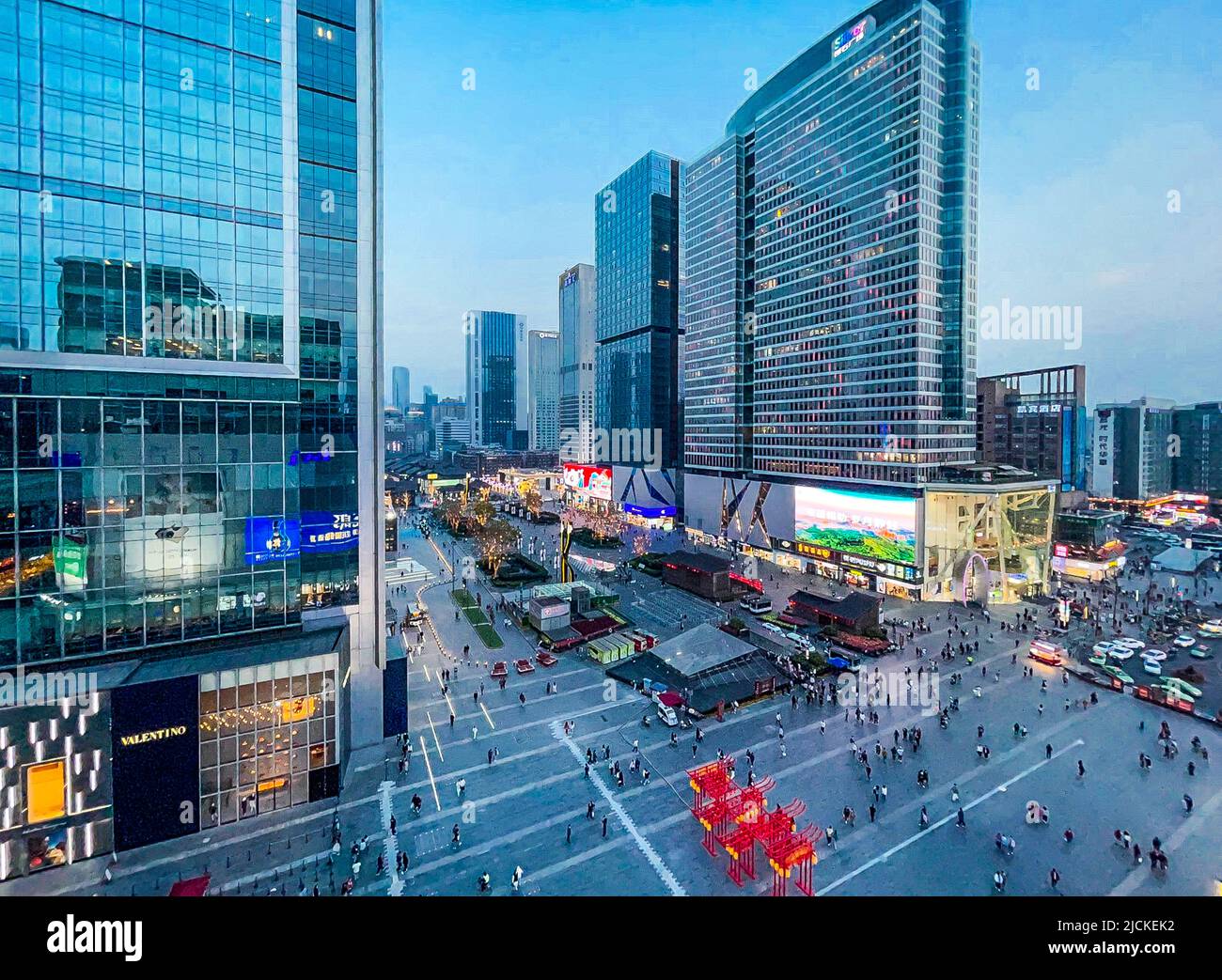 The IFS international financial center at night Stock Photo - Alamy