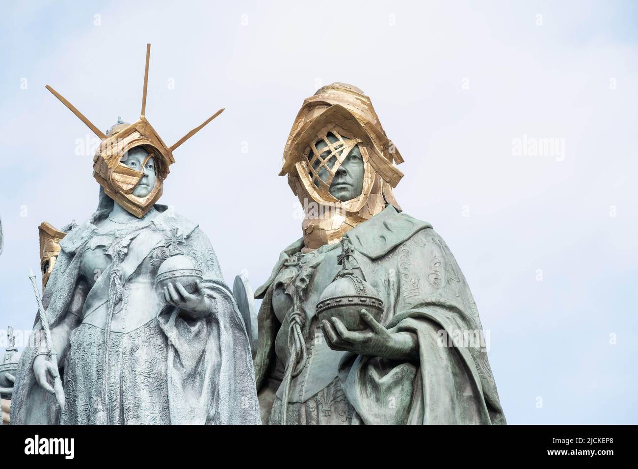 EDITORIAL USE ONLY A reimagined sculpture of Queen Victoria by Guyanese ...