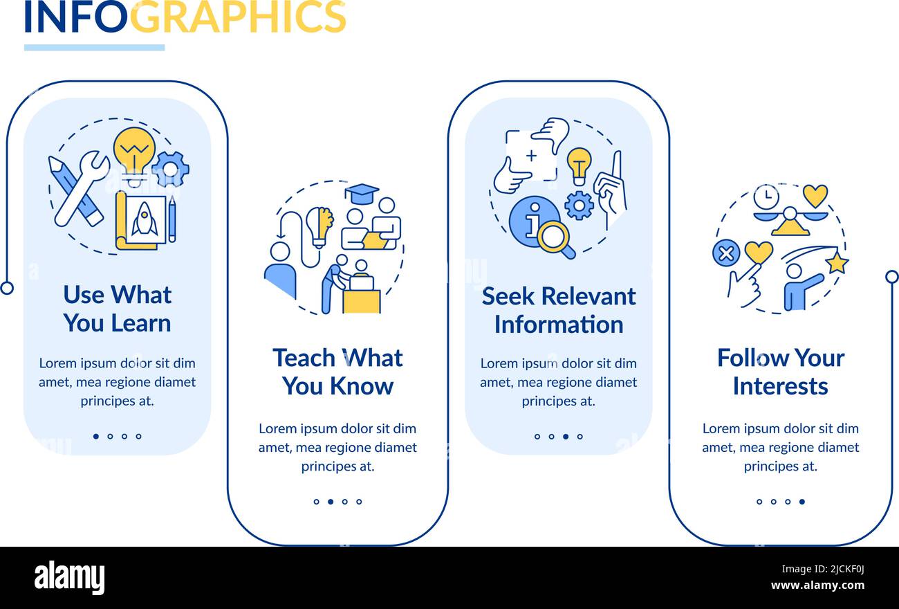 Practical learning techniques rectangle infographic template Stock ...
