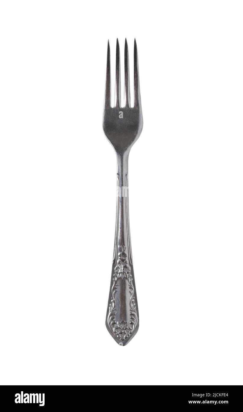 Closeup metal fork isolated on white background Stock Photo - Alamy