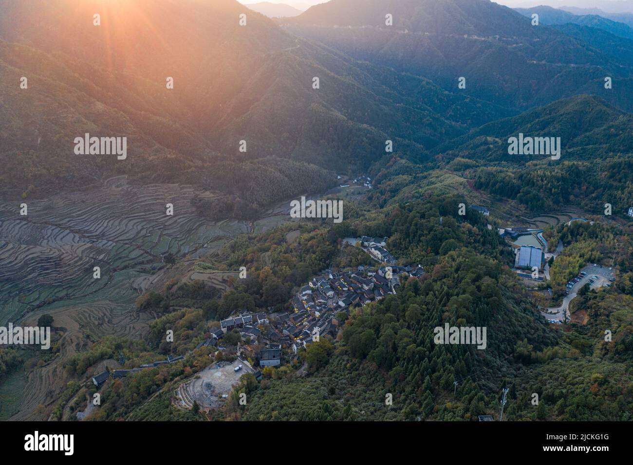Aerial in rural China Stock Photo - Alamy
