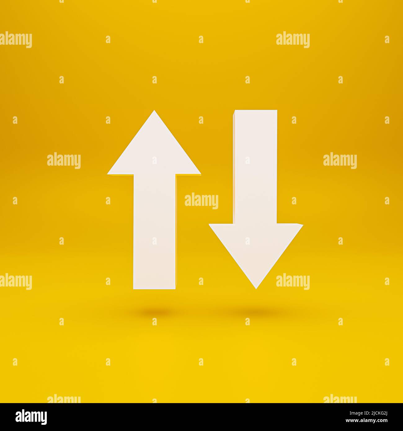 Arrow with yellow background analysis up and down 3d rendering creative ...
