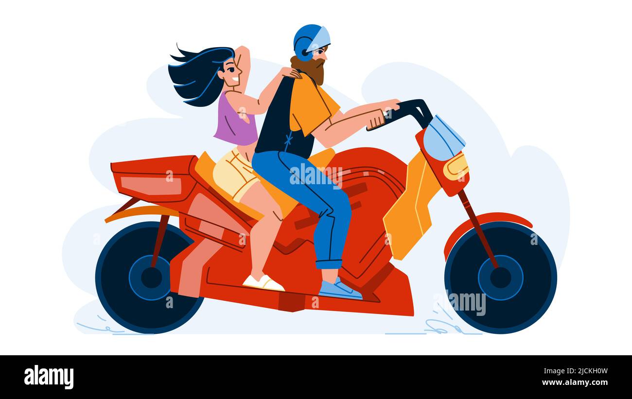 Motorcyclist with nature view Stock Vector Images - Alamy