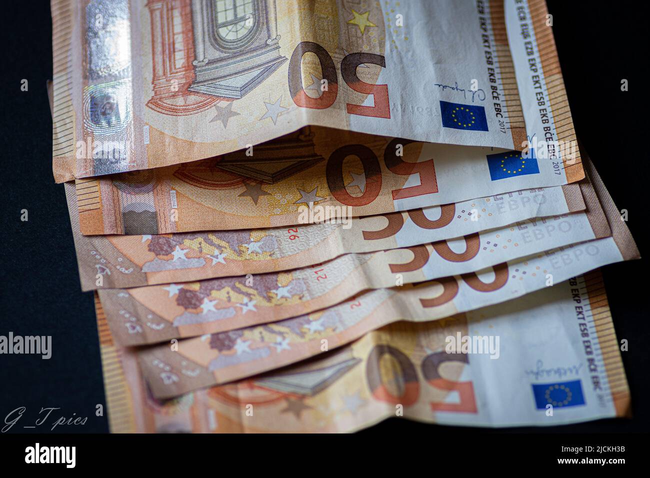 closeup of 50 euro banknotes Stock Photo - Alamy