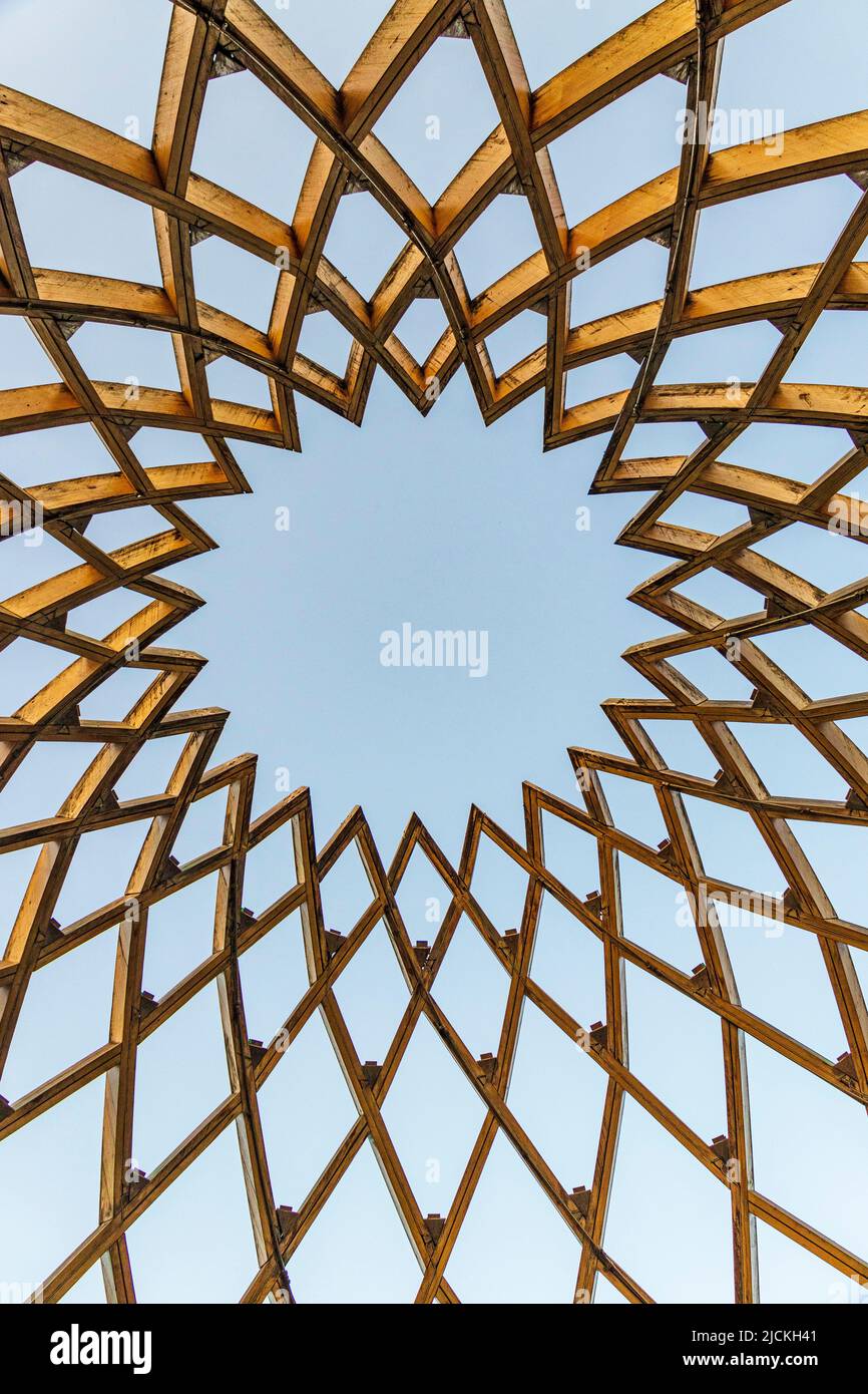 Shot of a wooden ceiling structure Stock Photo - Alamy