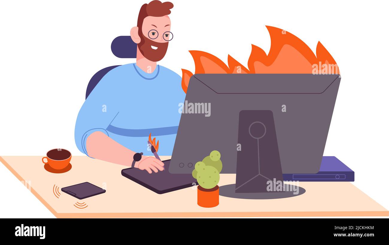 Burned man Stock Vector Images - Alamy