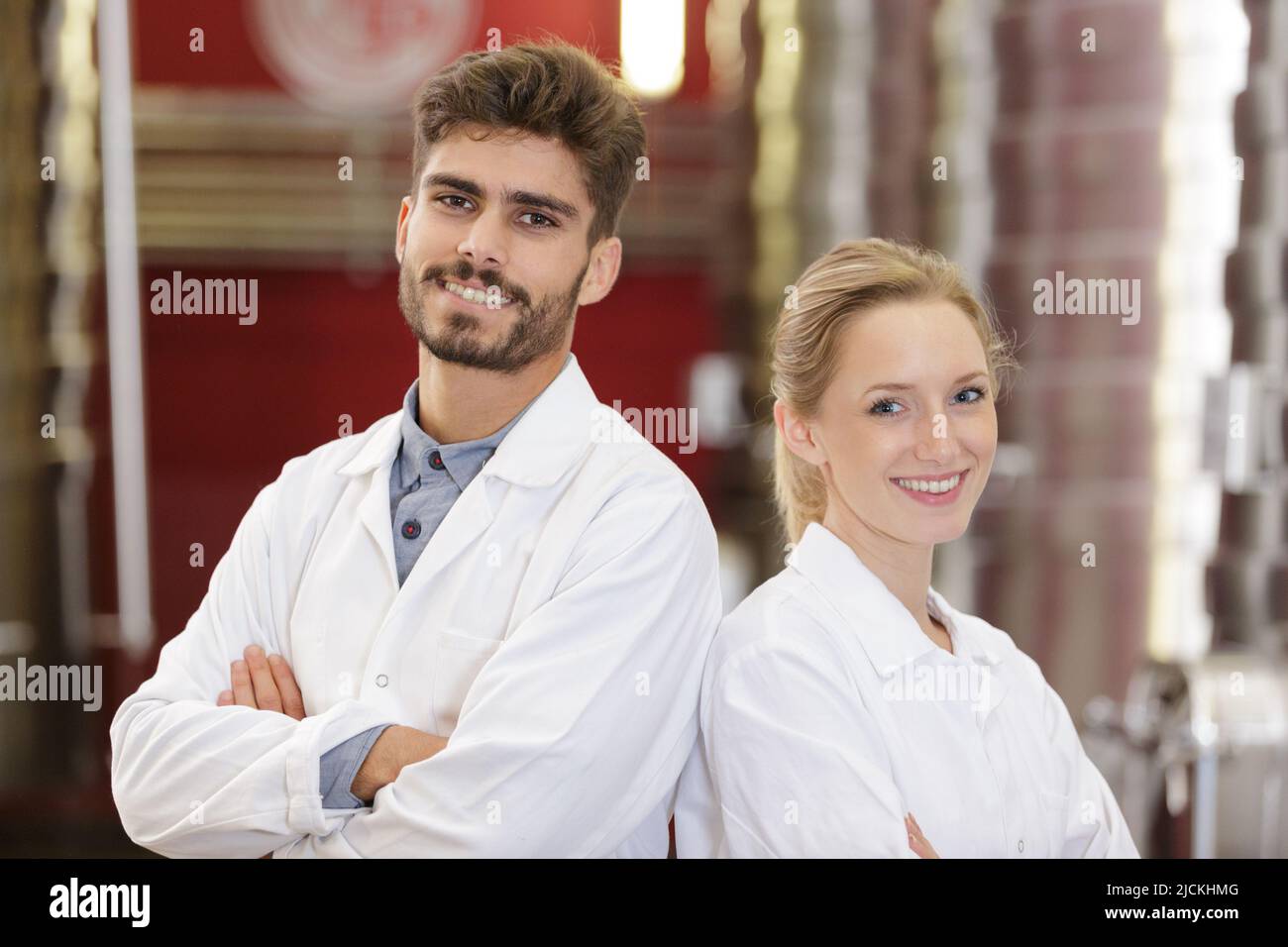 portrait of workers in manufactory chemical laboratory Stock Photo - Alamy