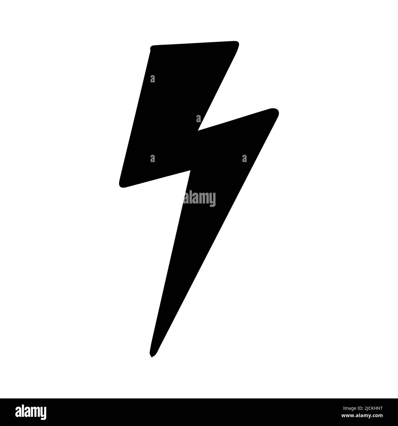 Lighting bolt symbol in doodle style power simple abstract sign ...