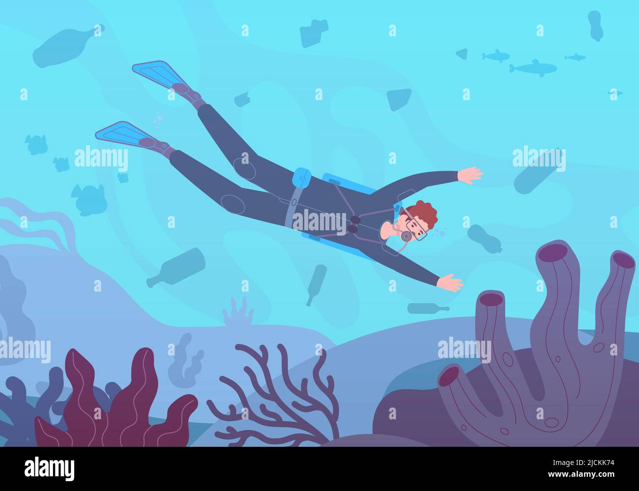 Contaminated water plastic waste Stock Vector Images - Alamy