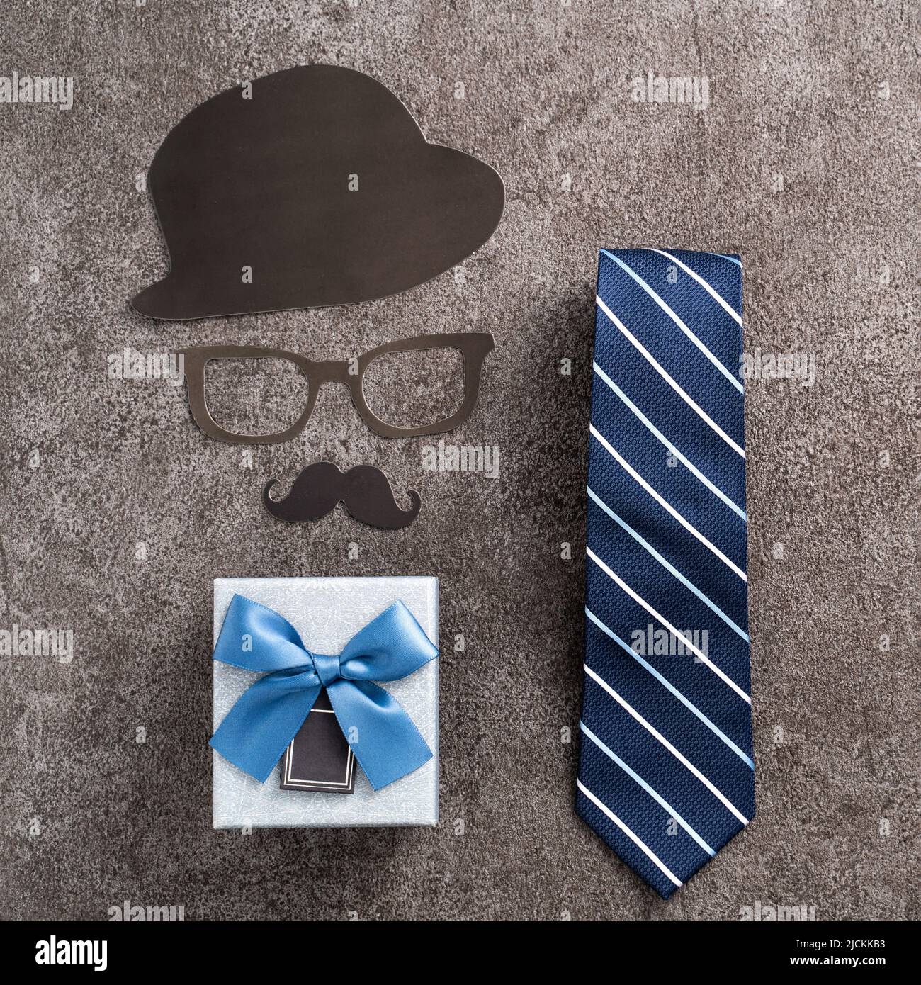 Father's day background design concept. Top view of paper decoration ...