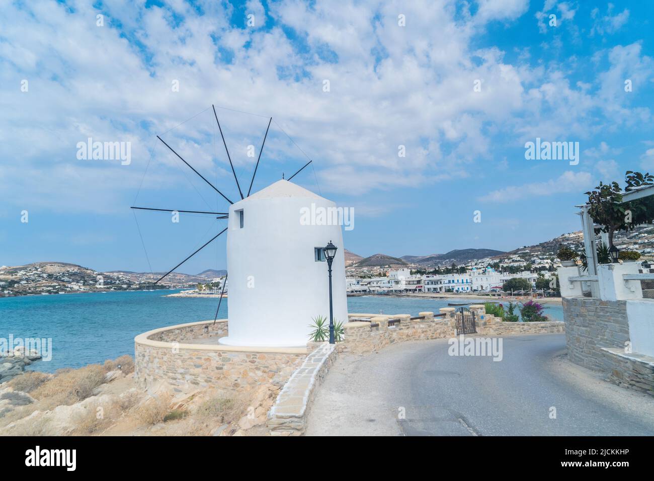 Windmill of Paros island Stock Photo - Alamy