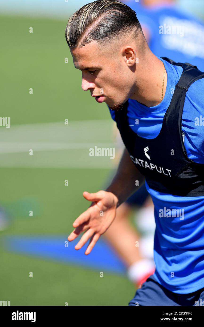 Westerlo's player pictured during a training session ahead of the 2022-2023 season, of Belgian ...