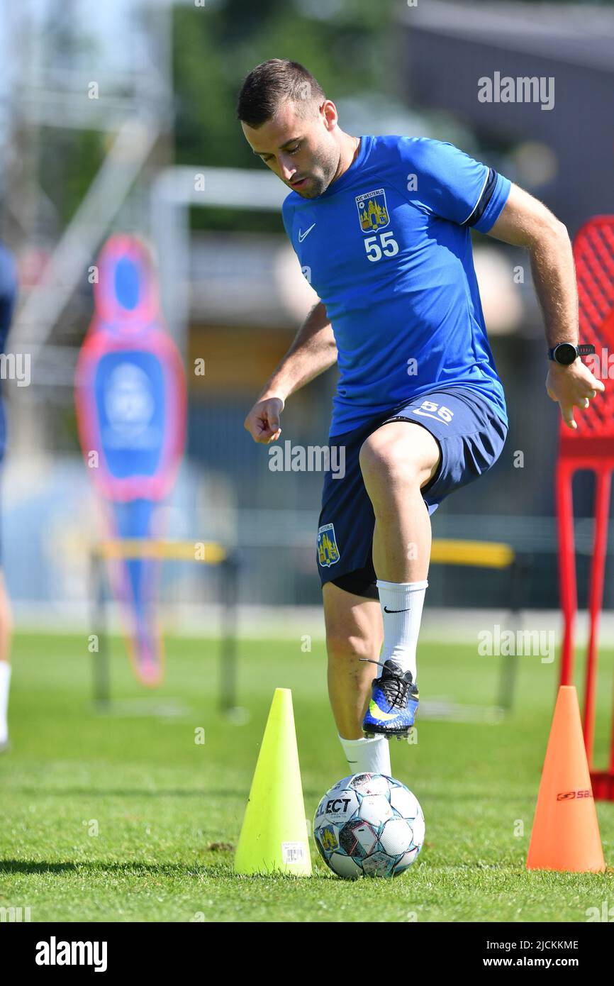 Westerlo's Tuur Dierckx pictured during a training session ahead of the ...