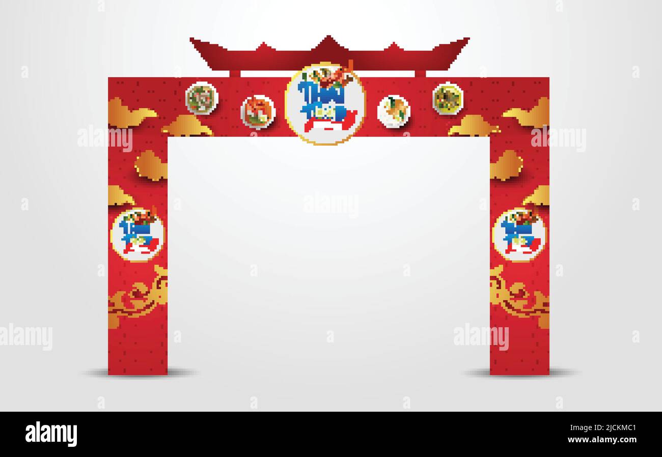 Thailand food festival entrance arch. vector illustration design Stock ...