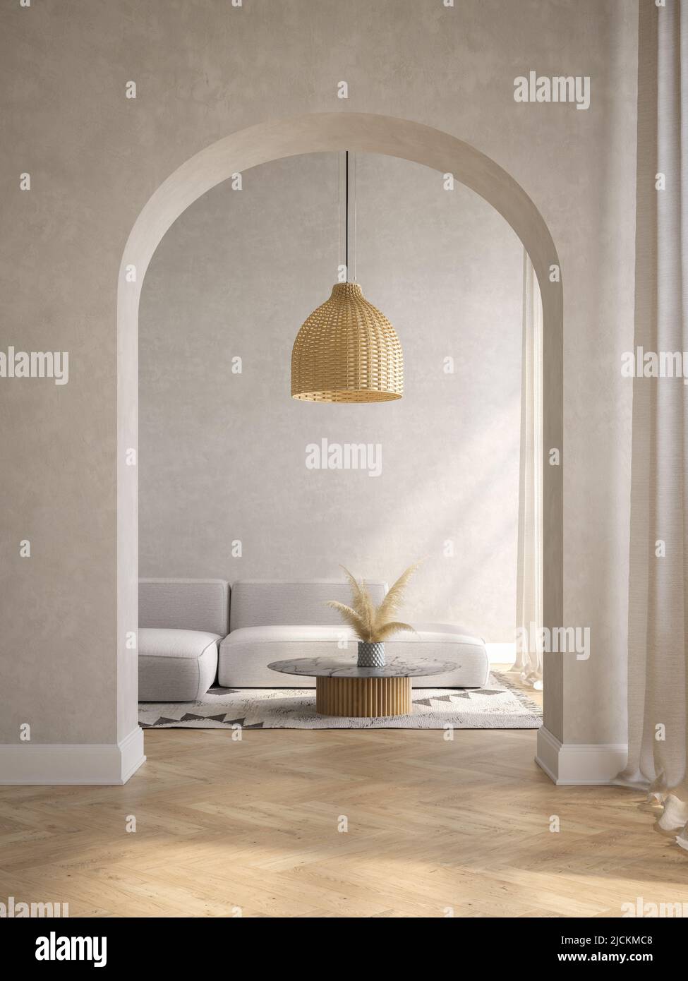 Modern style conceptual interior room 3 d illustration Stock Photo - Alamy