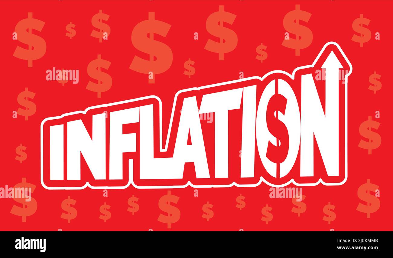 inflation, vector. Red alert. Dollar symbol illustration. Poster design ...