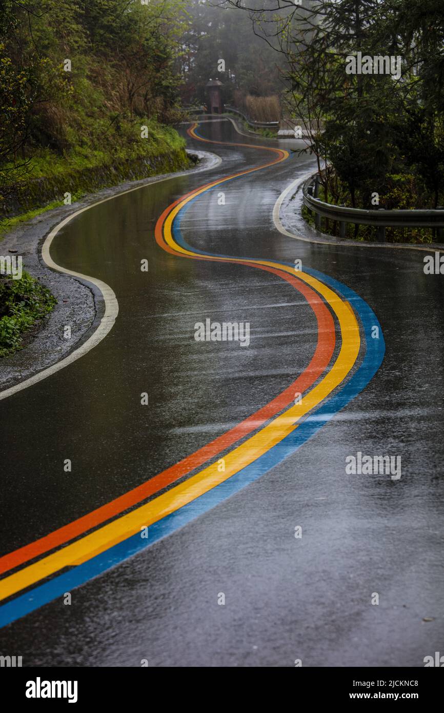 Purple magpie terraces Stock Photo - Alamy