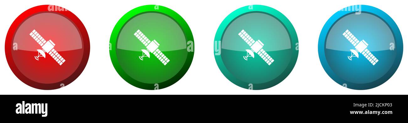 Satellite, connection, communication, technology round glossy web icon ...