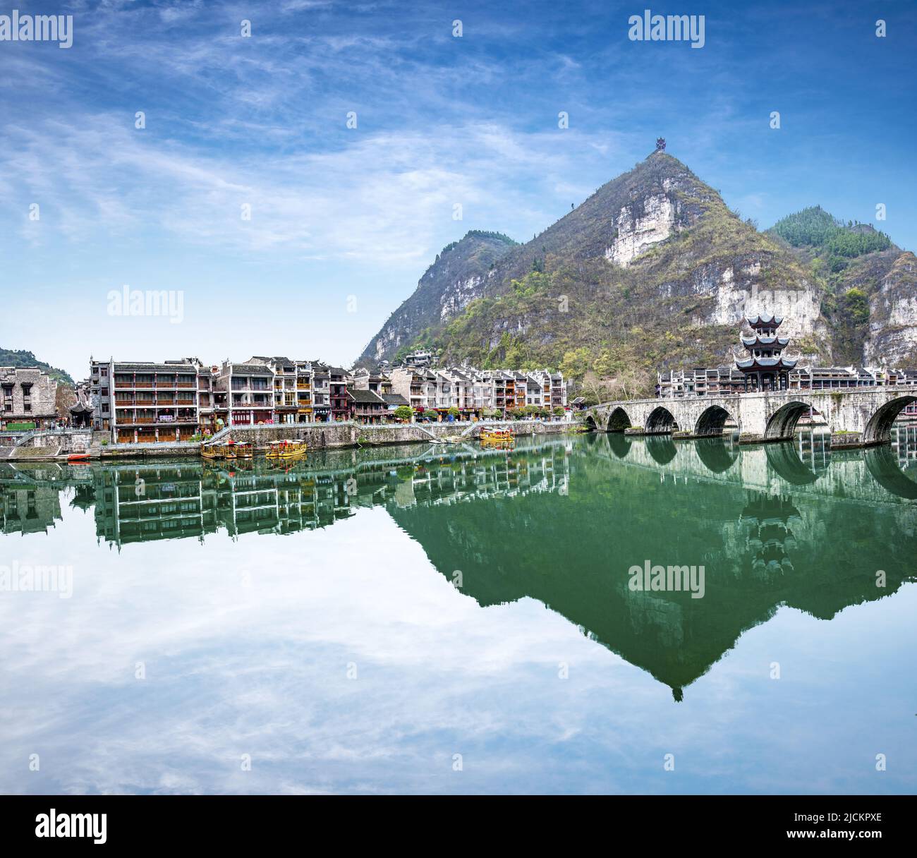 Guizhou miao and dong autonomous prefecture, the wuyang river town of ...