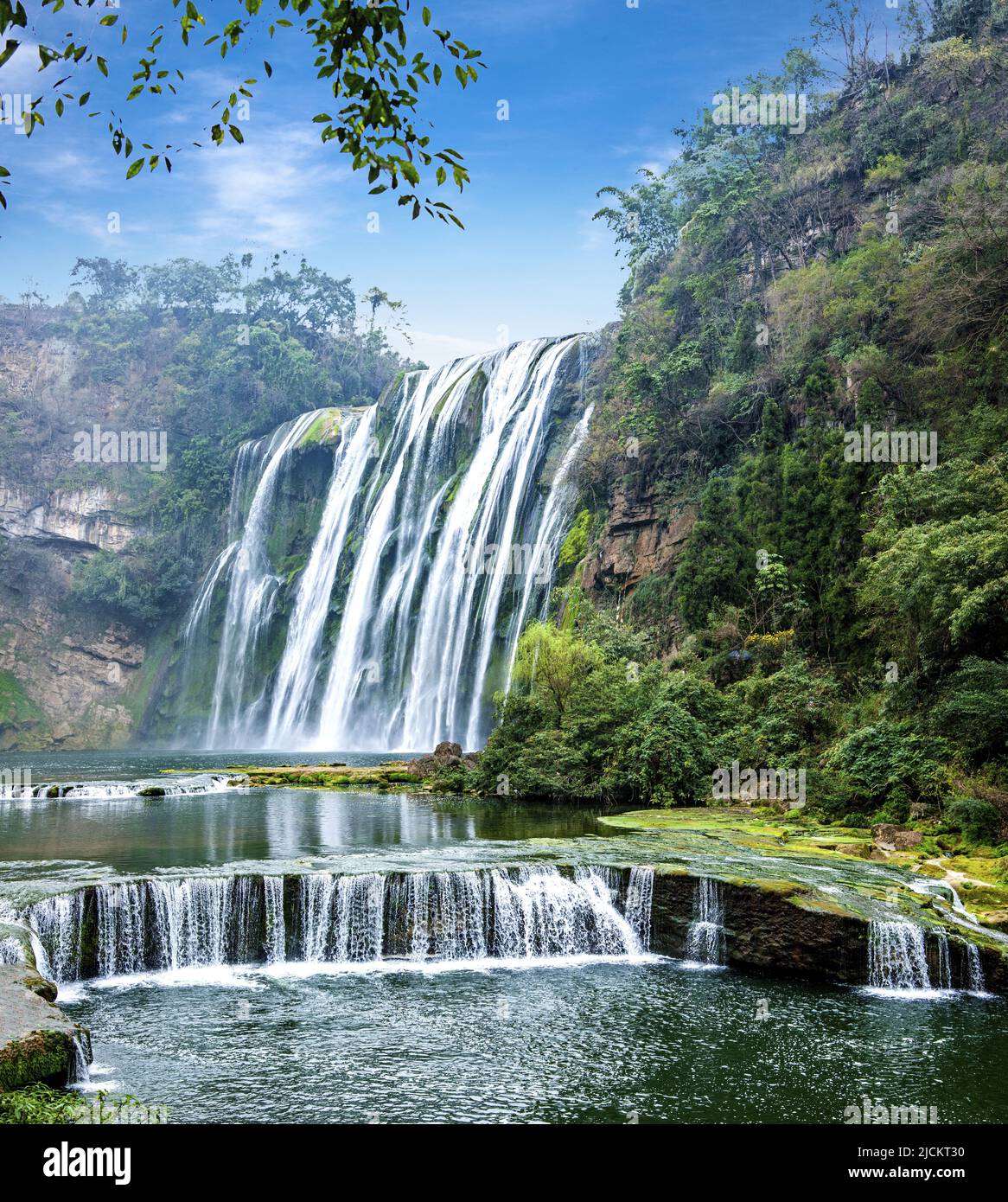 Huangguoshu waterfall in guizhou anshun whitewater river Stock Photo ...