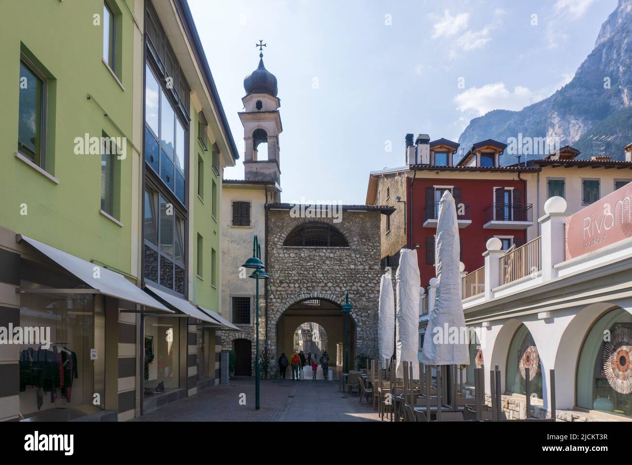 View from Via Dante Alighieri street, Riva del Garda; Trentino Alto ...