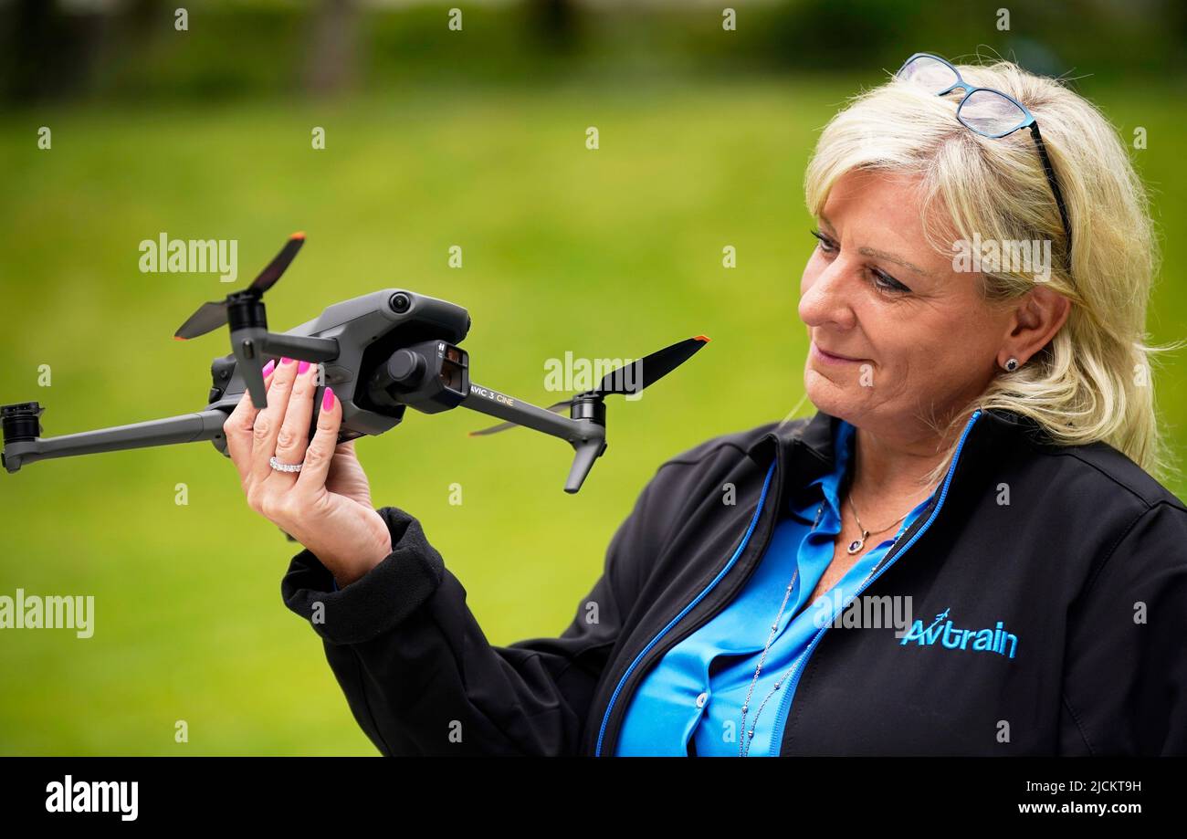 Julie Garland founder of Avtrain at a drone technology demonstration at ...