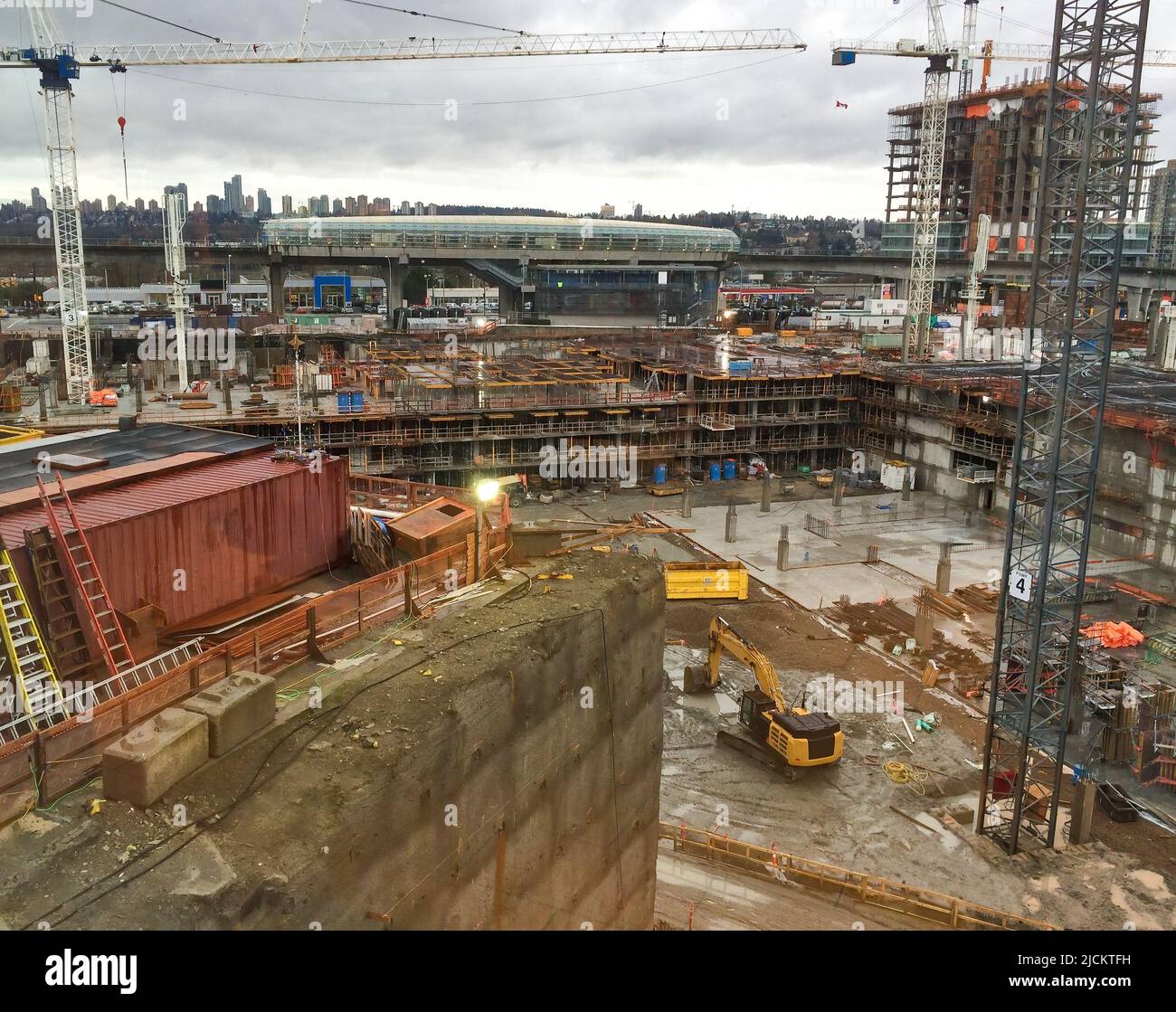 Deep construction ditch for high-rise residential buildings Stock Photo ...