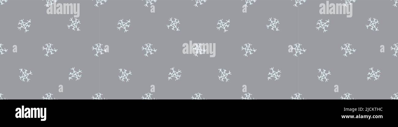 Christmas frozen snowflake seamless vector border. Masculine winter ...
