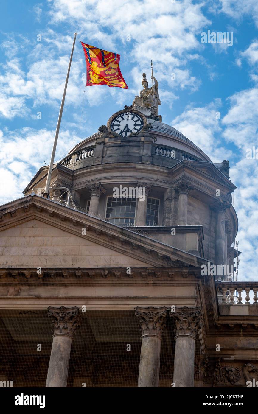 Liverpool Town Hall flying the flag of Scotland Stock Photo - Alamy