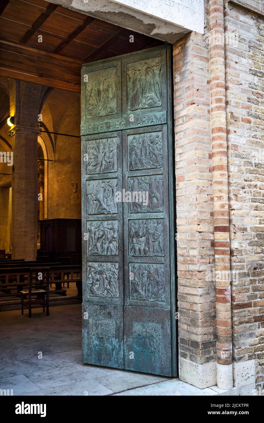 Church of Santa Maria Assunta in Cielo, Bronze entrance door ...