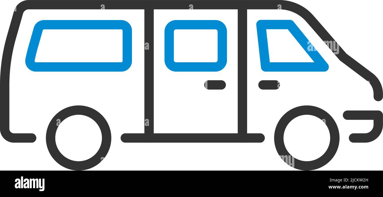 Commercial Van Icon. Editable Bold Outline With Color Fill Design ...