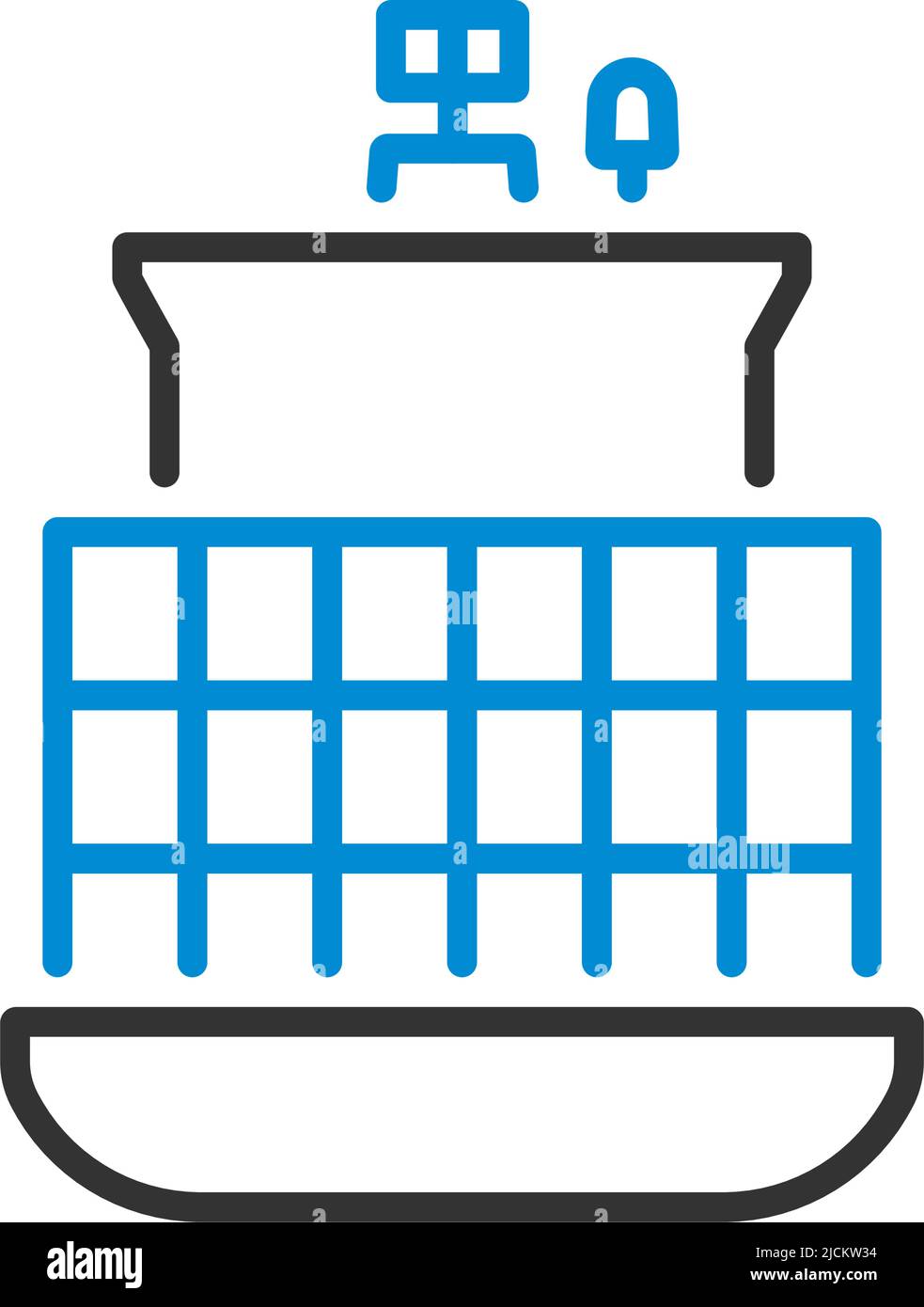 Container Ship Icon. Editable Bold Outline With Color Fill Design ...