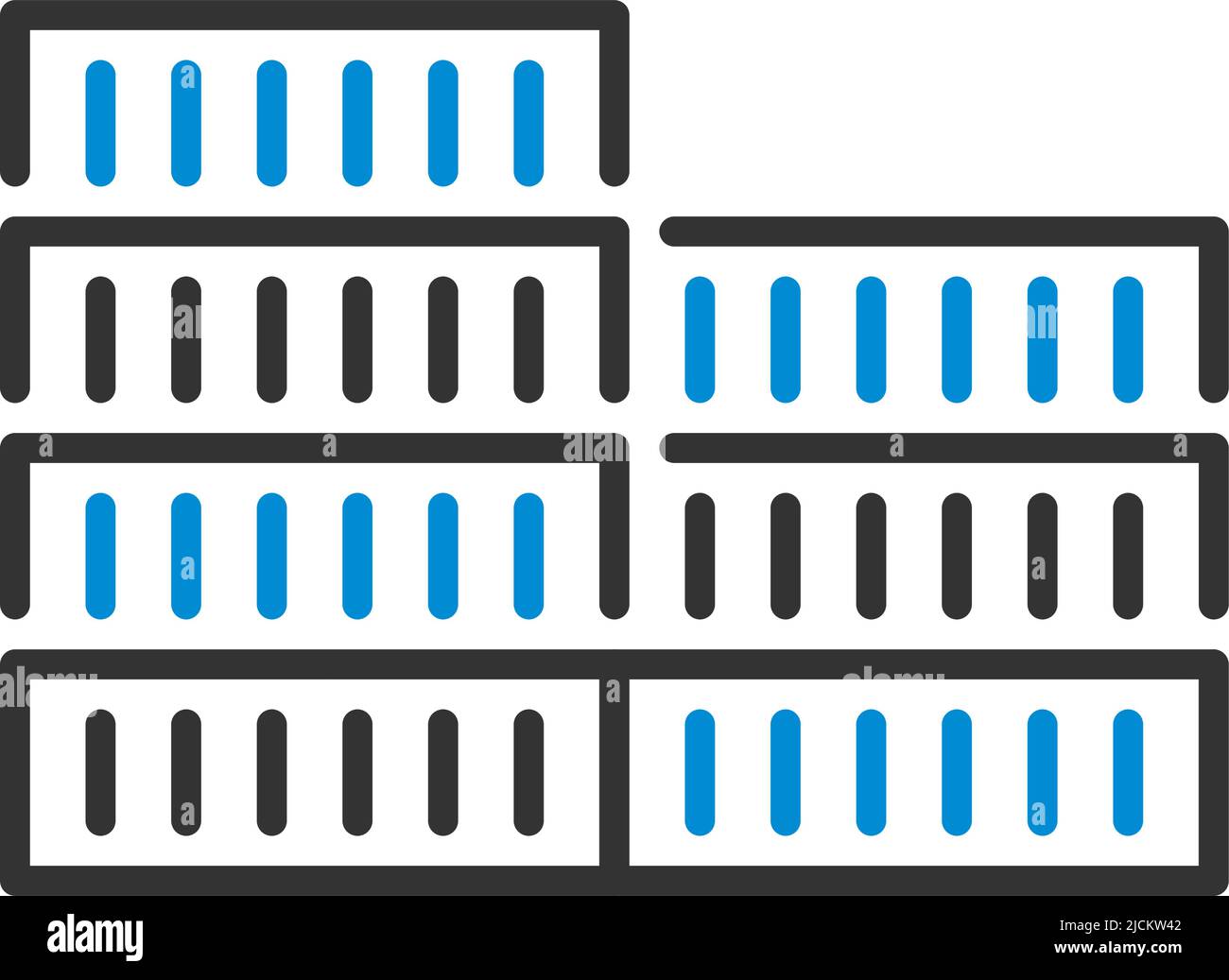 Container Stack Icon. Editable Bold Outline With Color Fill Design ...
