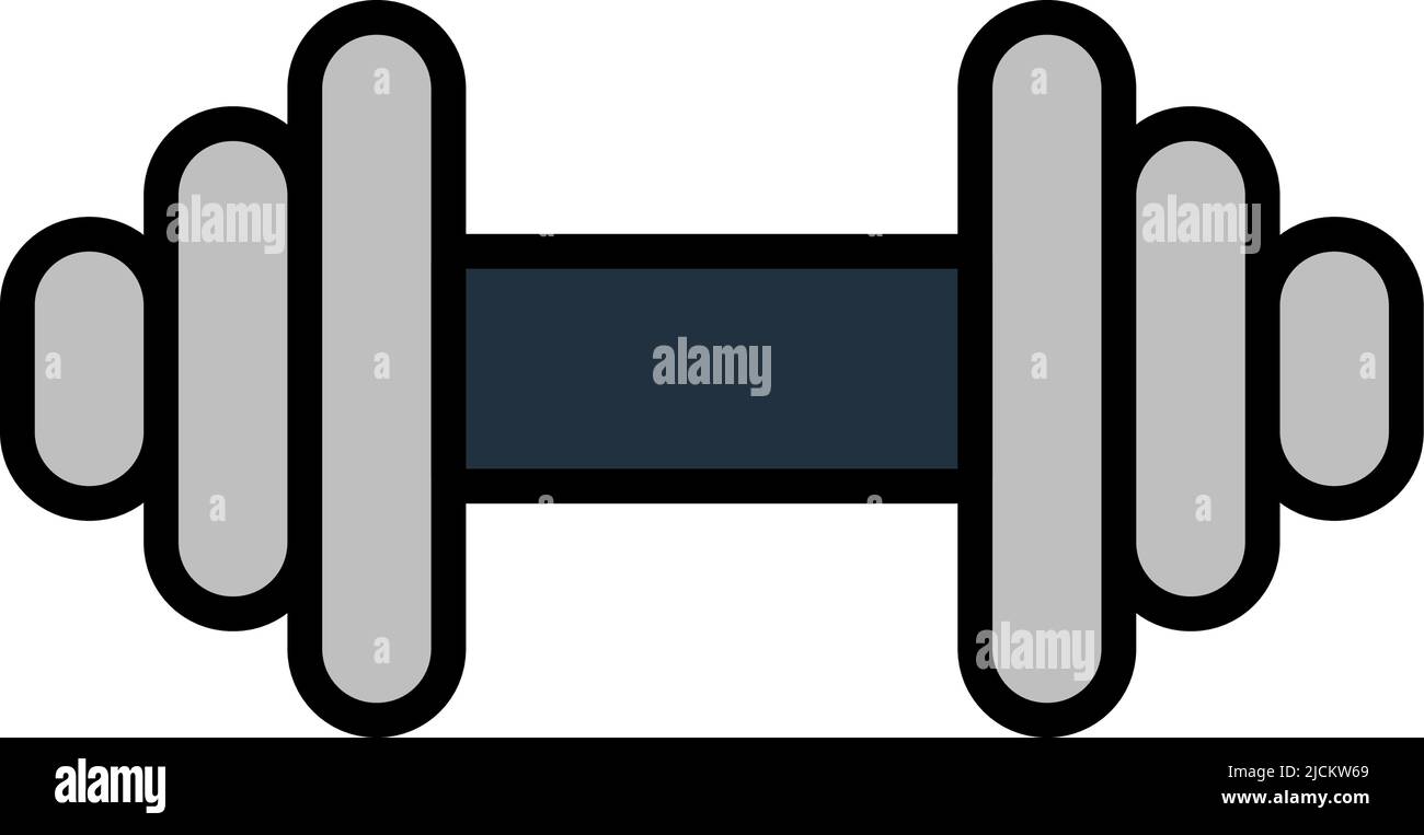 Icon Of Dumbbell. Editable Bold Outline With Color Fill Design. Vector ...