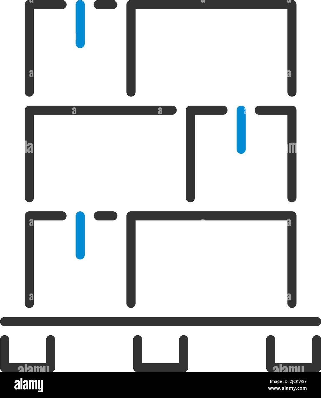 Cardboard Package Box Icon. Editable Bold Outline With Color Fill ...