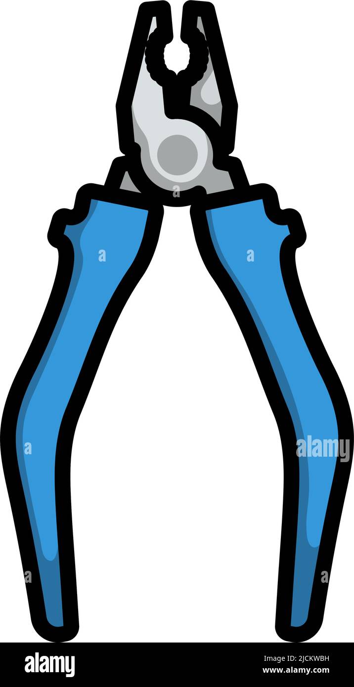 Icon Of Pliers. Editable Bold Outline With Color Fill Design. Vector ...
