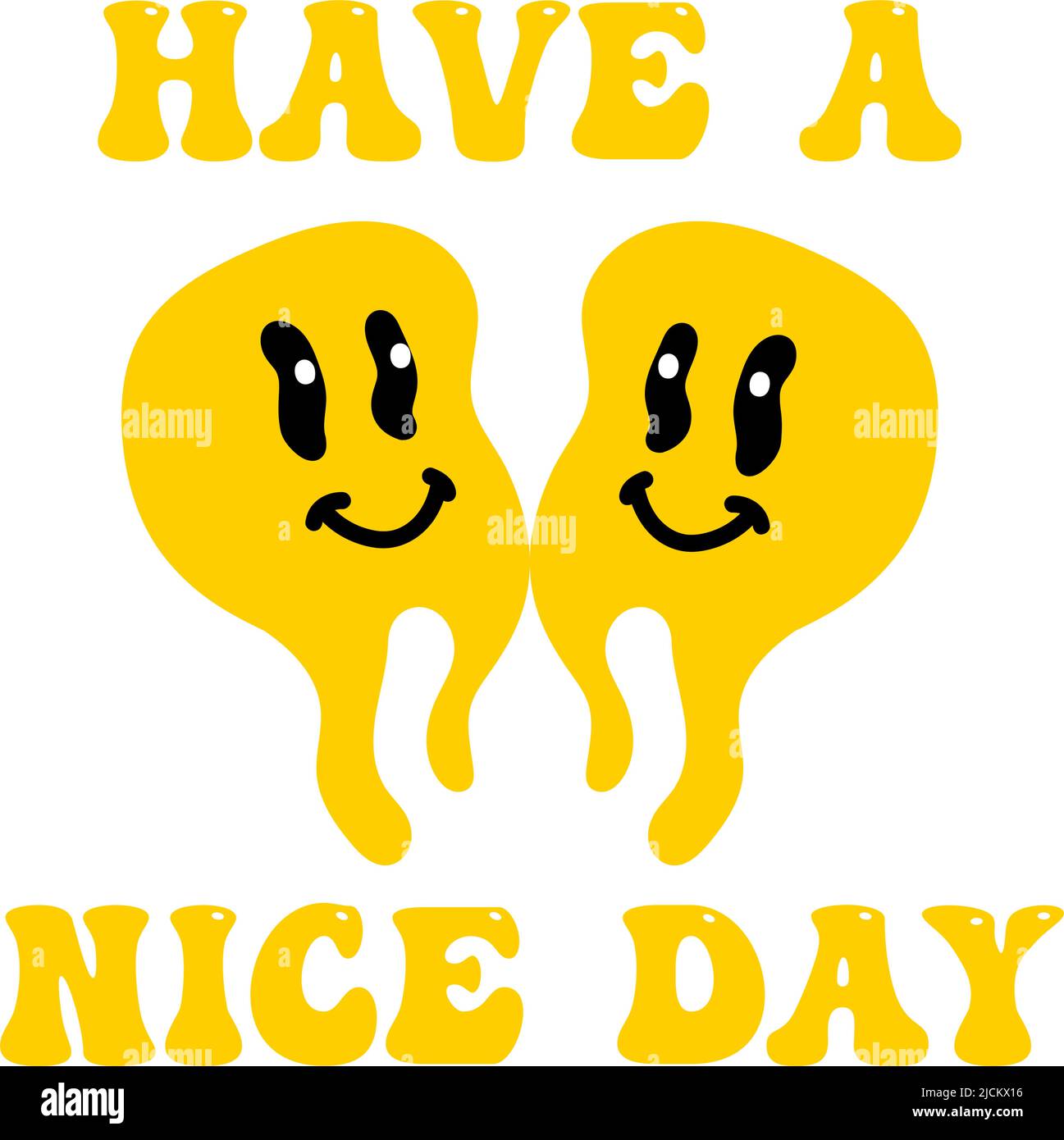 Melting smile lettering vintage illustration. Retro psychedelic melt ...